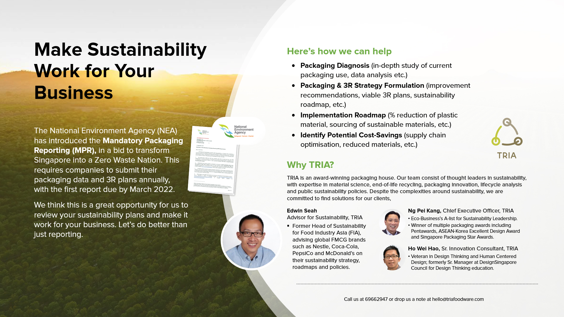 Services - TRIA - close-the-loop solutioning for packaging